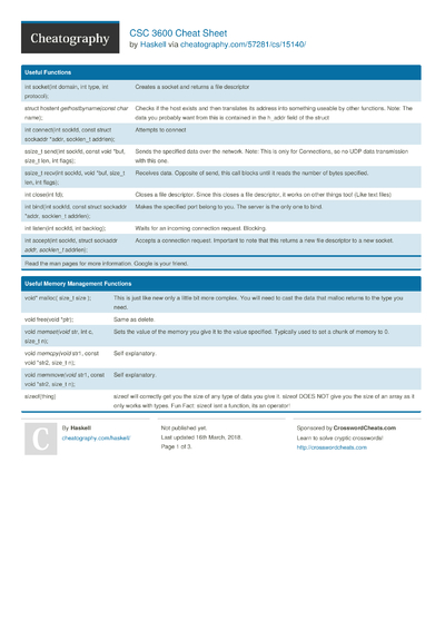 72 Network Cheat Sheets - Cheatography.com: Cheat Sheets For Every Occasion