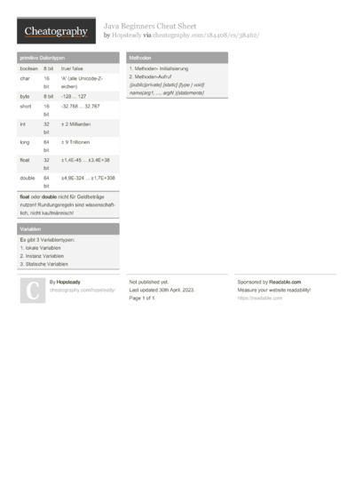 2315 Programming Cheat Sheets - Cheatography.com: Cheat Sheets For ...