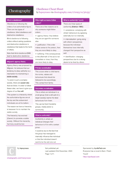 14 A-level Cheat Sheets - Cheatography.com: Cheat Sheets For Every Occasion