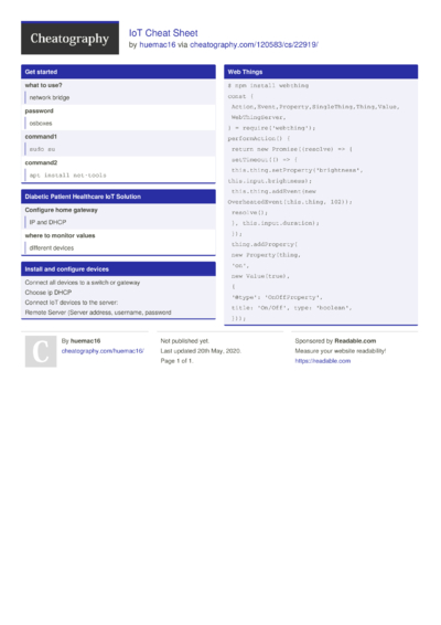 7 Iot Cheat Sheets - Cheatography.com: Cheat Sheets For Every Occasion
