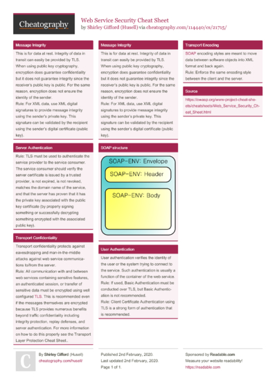 4 Soap Cheat Sheets - Cheatography.com: Cheat Sheets For Every Occasion