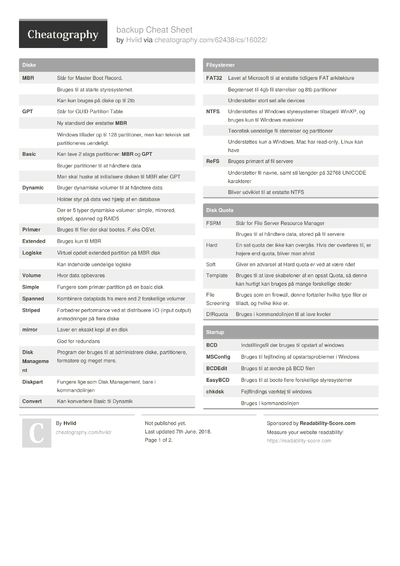 2 Wd Cheat Sheets - Cheatography.com: Cheat Sheets For Every Occasion