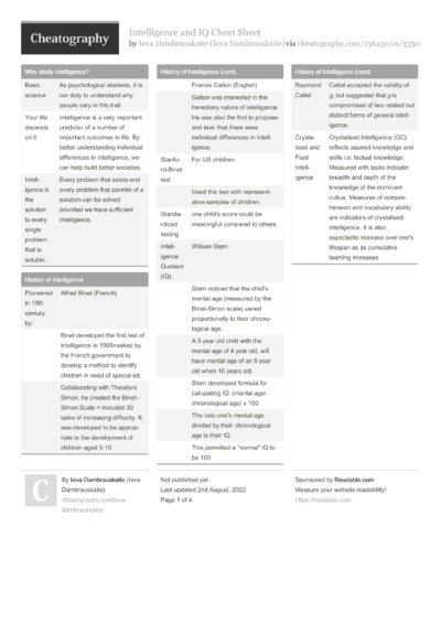 248 Psychology Cheat Sheets - Cheatography.com: Cheat Sheets For Every ...