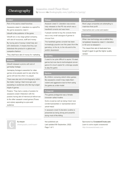 28 Media Cheat Sheets - Cheatography.com: Cheat Sheets For Every Occasion