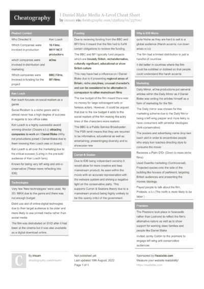 28 Media Cheat Sheets - Cheatography.com: Cheat Sheets For Every Occasion