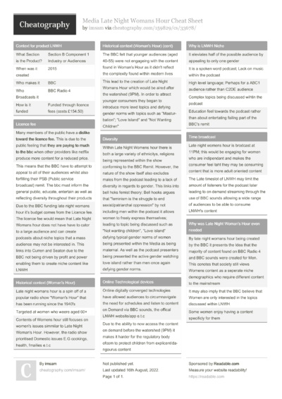 28 Media Cheat Sheets - Cheatography.com: Cheat Sheets For Every Occasion