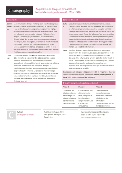 Language Acquisition Cheat Sheet by Irazi - Download free from ...