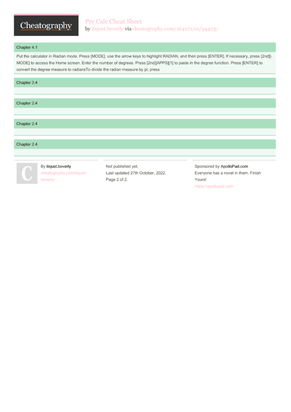 Pre Calc Cheat Sheet by itsjust.beverly - Download free from ...