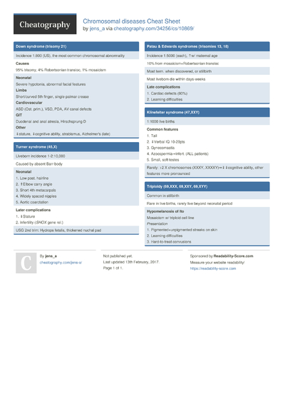29 Genetics Cheat Sheets - Cheatography.com: Cheat Sheets For Every ...