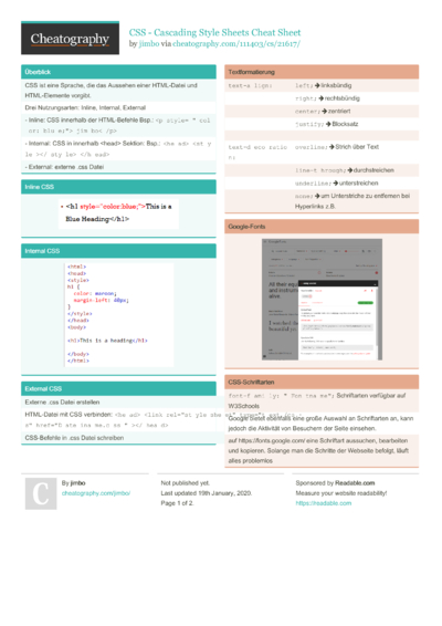 10 Webdesign Cheat Sheets Cheat Sheets For Every Occasion 
