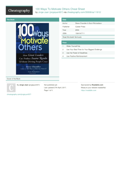 10 Motivation Cheat Sheets - Cheatography.com: Cheat Sheets For Every ...