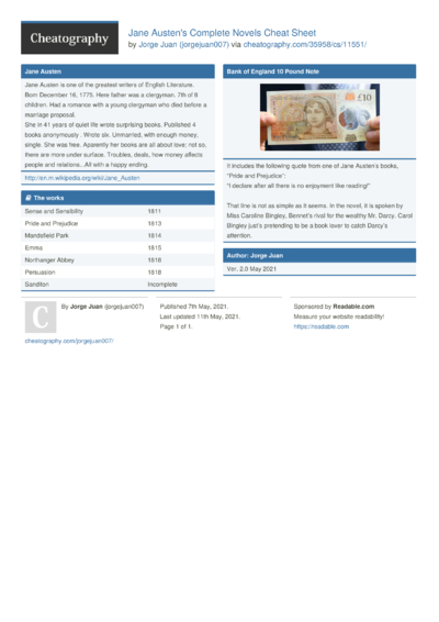 39 Literature Cheat Sheets - Cheatography.com: Cheat Sheets For Every ...