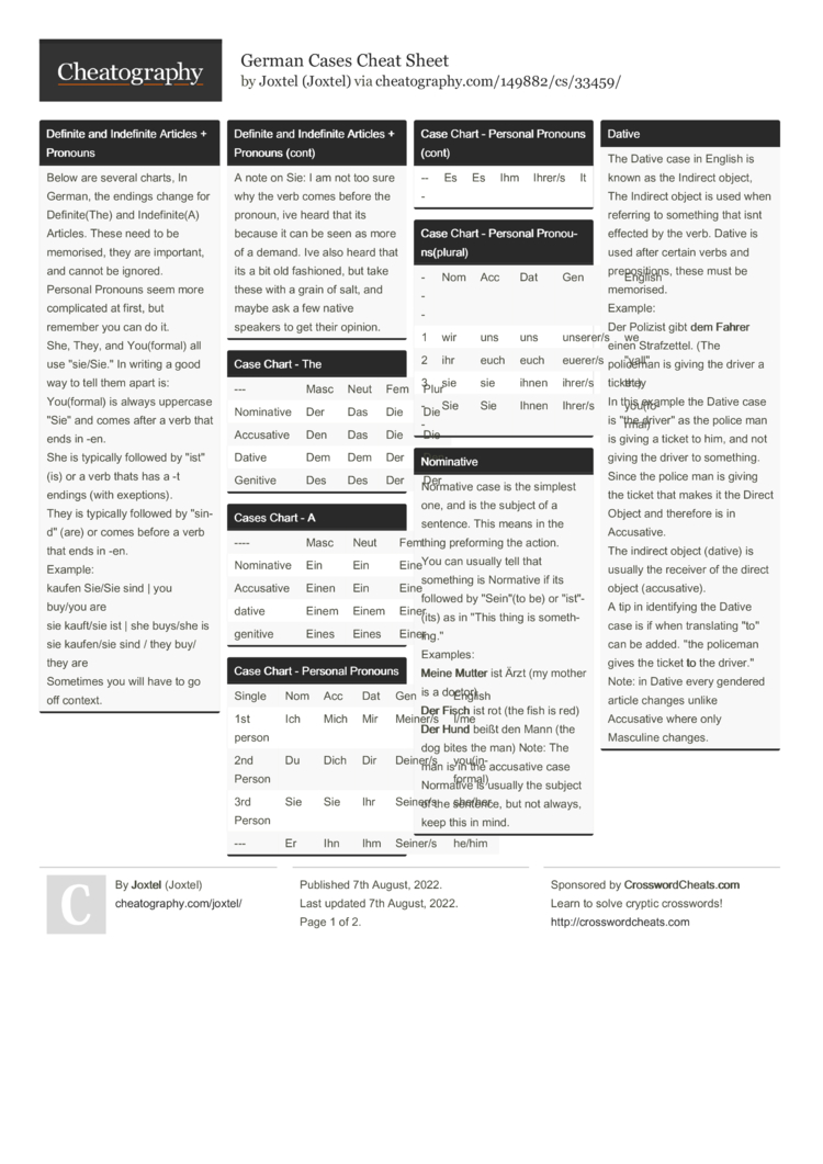 German Accusative Verbs List Pdf - Infoupdate.org
