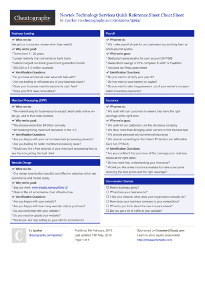 46 Working Cheat Sheets - Cheatography.com: Cheat Sheets For Every Occasion