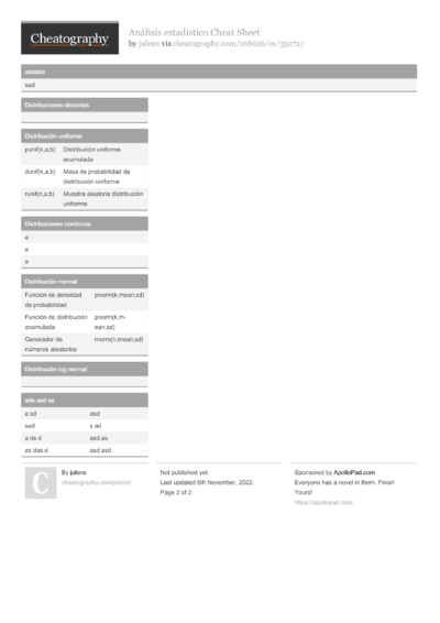 21 Probability Cheat Sheets - Cheatography.com: Cheat Sheets For Every Occasion