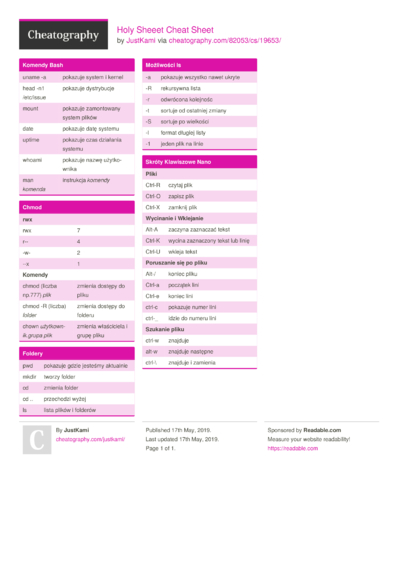 Cheat Sheets Matching "bash" - Cheatography.com: Cheat Sheets For Every ...