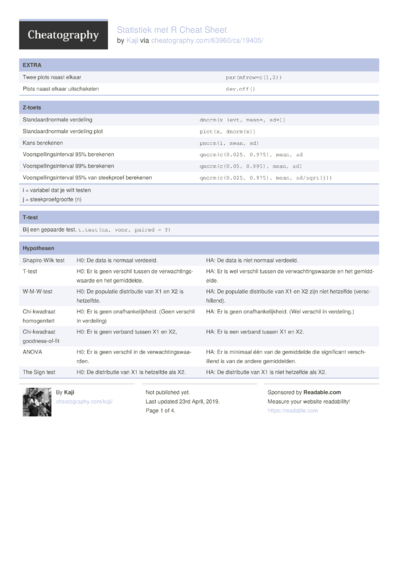 53 R Cheat Sheets - Cheatography.com: Cheat Sheets For Every Occasion
