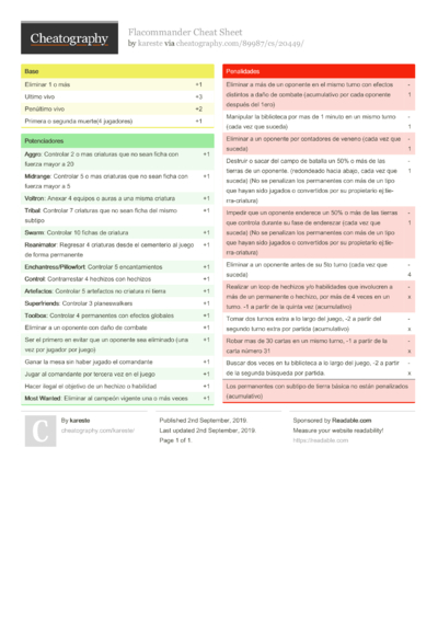 4 Magic Cheat Sheets - Cheatography.com: Cheat Sheets For Every Occasion