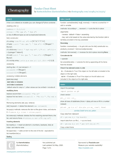 2705 Programming Cheat Sheets - Cheatography.com: Cheat Sheets For Every Occasion