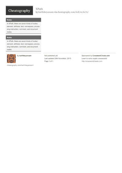 9 Xpath Cheat Sheets Cheat Sheets For Every Occasion 0496