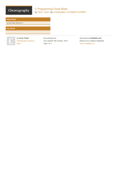 2034 Programming Cheat Sheets - Cheatography.com: Cheat Sheets For Every Occasion