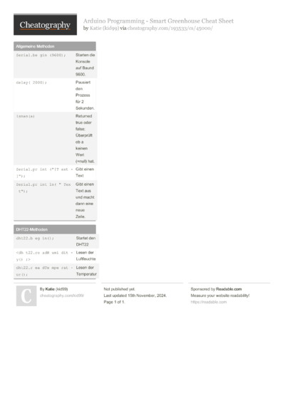 17 Arduino Cheat Sheets - Cheatography.com: Cheat Sheets For Every Occasion