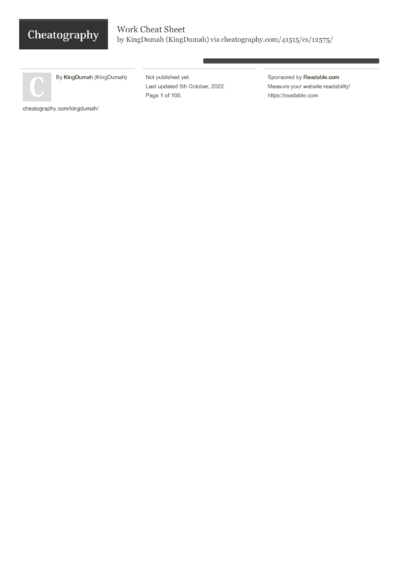 36 Working Cheat Sheets - Cheatography.com: Cheat Sheets For Every Occasion