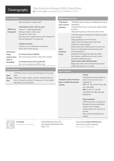 4 Dpm Cheat Sheets - Cheatography.com: Cheat Sheets For Every Occasion