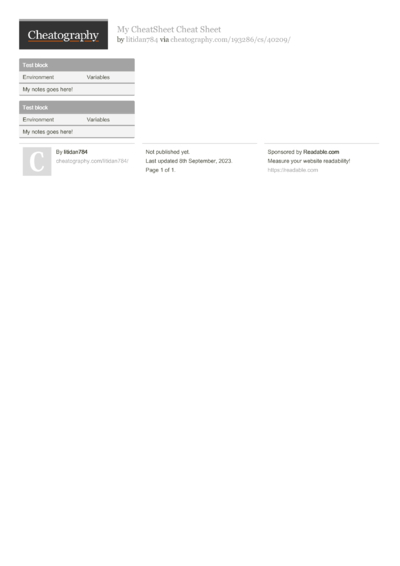 2411 Programming Cheat Sheets - Cheatography.com: Cheat Sheets For Every Occasion