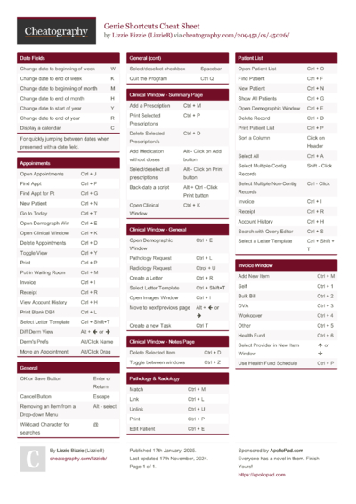 1 Genie Cheat Sheet - Cheatography.com: Cheat Sheets For Every Occasion