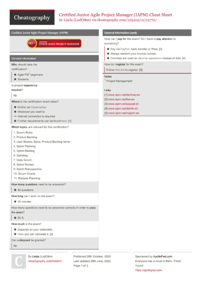 Certified Project Manager (IAPM) Cheat Sheet by LndOttm - Download free ...