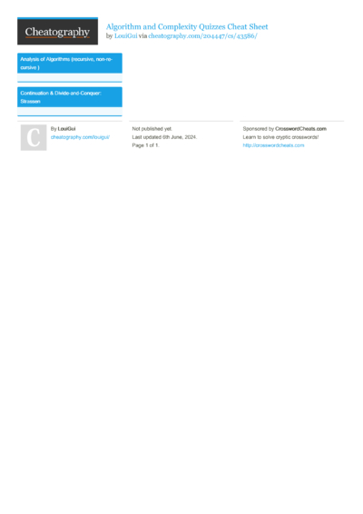 3441 Education Cheat Sheets - Cheatography.com: Cheat Sheets For Every ...