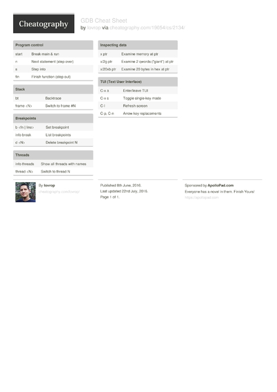 9 Gdb Cheat Sheets Cheat Sheets For Every Occasion