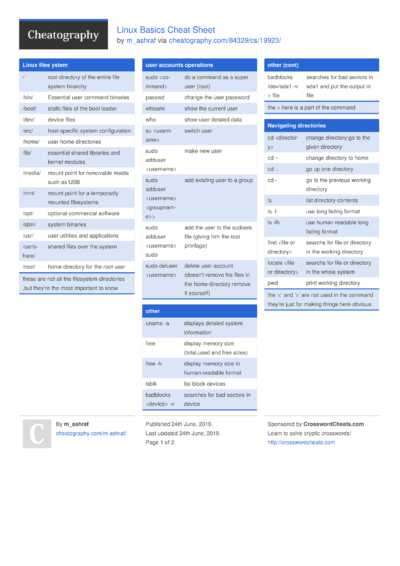 53 Ubuntu Cheat Sheets - Cheatography.com: Cheat Sheets For Every Occasion 53 Ubuntu Cheat Sheets - Cheatography.com: Cheat Sheets For Every Occasion