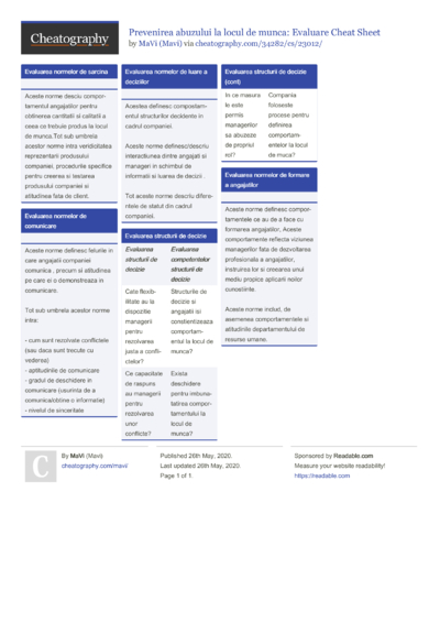 Cheat Sheets in limba română (Romanian) - Cheatography.com: Cheat ...