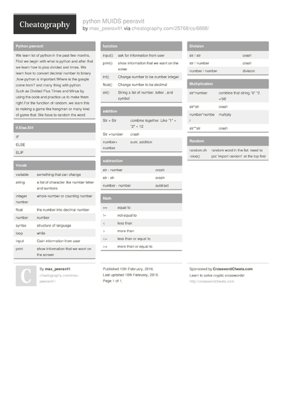 758 Python Cheat Sheets Cheat Sheets For Every Occasion 7114