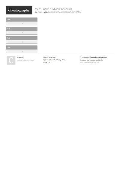 33 Vscode Cheat Sheets Cheatography Cheat Sheets For Every Occasion