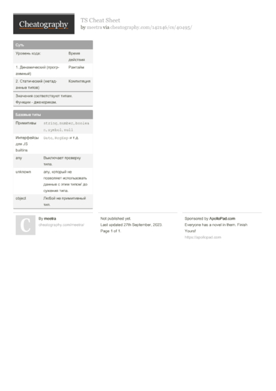 2677 Programming Cheat Sheets - Cheatography.com: Cheat Sheets For ...