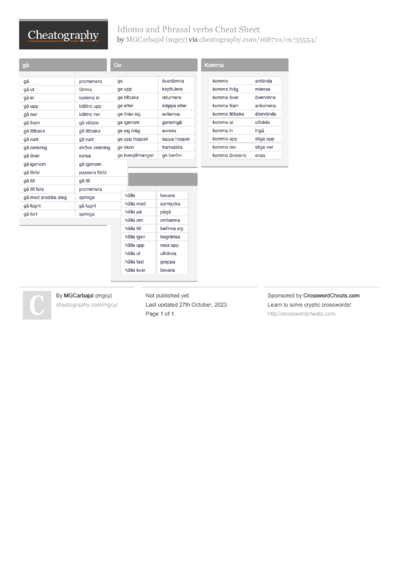 40 Verbs Cheat Sheets - Cheatography.com: Cheat Sheets For Every Occasion