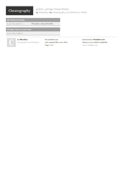 2675 Programming Cheat Sheets - Cheatography.com: Cheat Sheets For ...