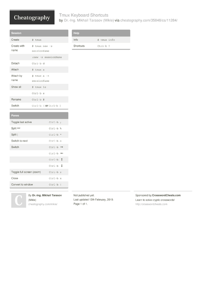 42 Tmux Cheat Sheets Cheat Sheets For Every Occasion