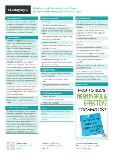 14 Esl Cheat Sheets - Cheatography.com: Cheat Sheets For Every Occasion