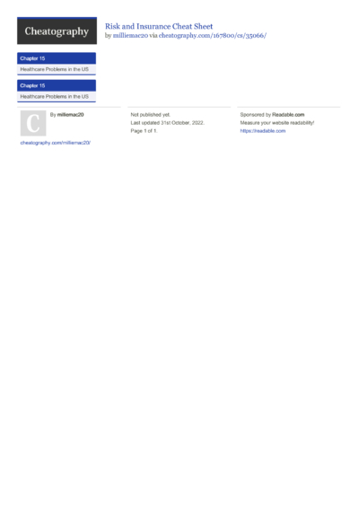 7 Insurance Cheat Sheets - Cheatography.com: Cheat Sheets For Every ...