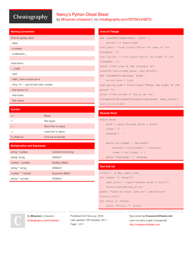 Seaborn Cheat Sheet by Justin1209 - Download free from Cheatography ... Seaborn Cheat Sheet by Justin1209 - Download free from Cheatography ...