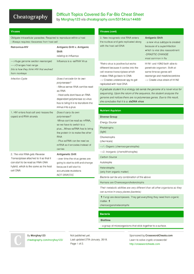 4 Prokaryotes Cheat Sheets - Cheatography.com: Cheat Sheets For Every ...