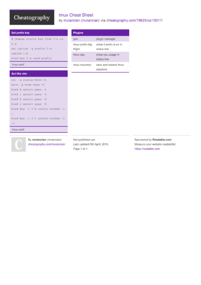 4 Multiplexer Cheat Sheets - Cheatography.com: Cheat Sheets For Every ...