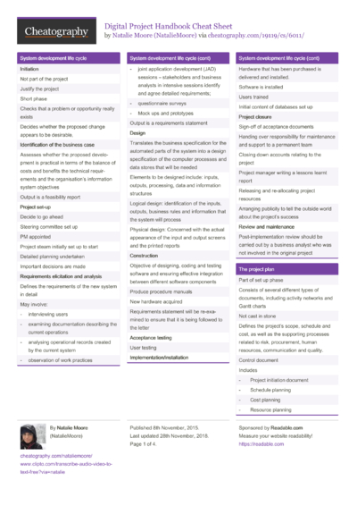 37 Project Cheat Sheets - Cheatography.com: Cheat Sheets For Every Occasion
