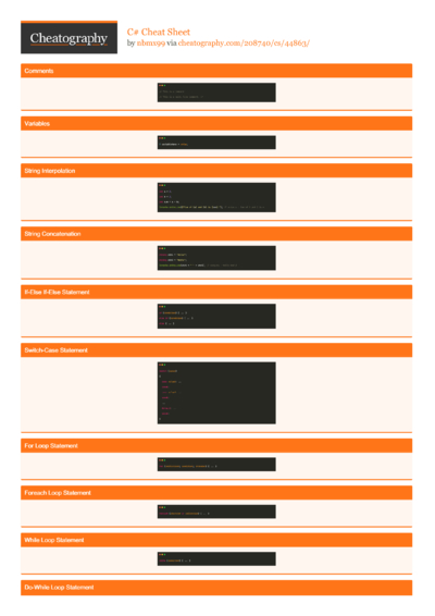 29 Dotnet Cheat Sheets - Cheatography.com: Cheat Sheets For Every Occasion