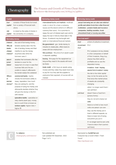 2 Trusts Cheat Sheets - Cheatography.com: Cheat Sheets For Every Occasion