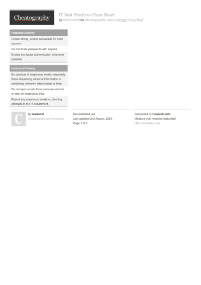 1326 Software Cheat Sheets - Cheatography.com: Cheat Sheets For Every ...